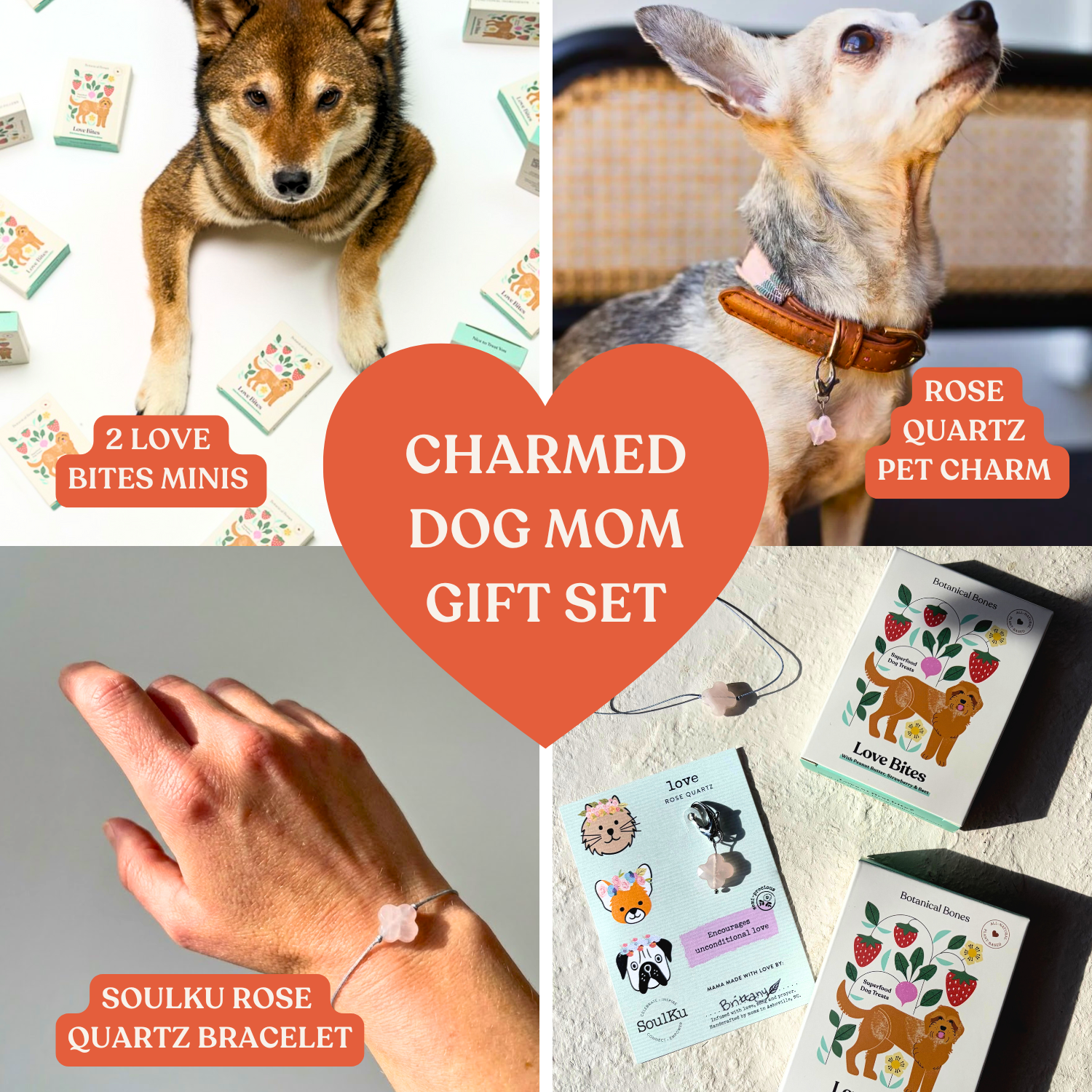 Charmed Gift Set: 2 Love Bites Minis + Matching Dog Charm & Bracelet ...